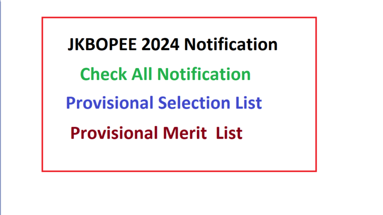 JKBOPEE 2024 Notification Application Form Eligibility - JKUpdate.in