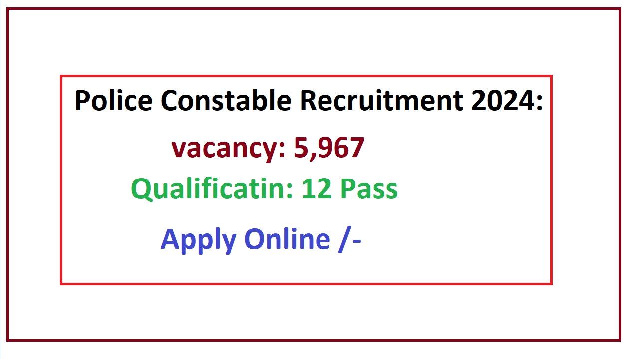 Police Constable Recruitment 2024: vacancy 5967 Eligibility - JKUpdate.in