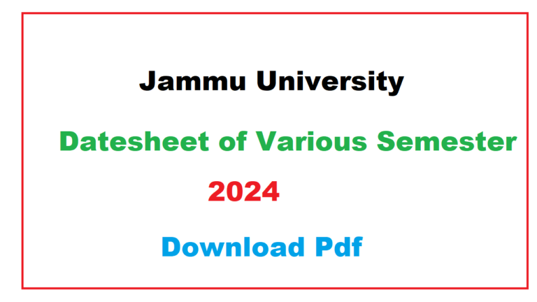 Coeju Jammu University Date sheet Of Various Semester - JKUpdate.in