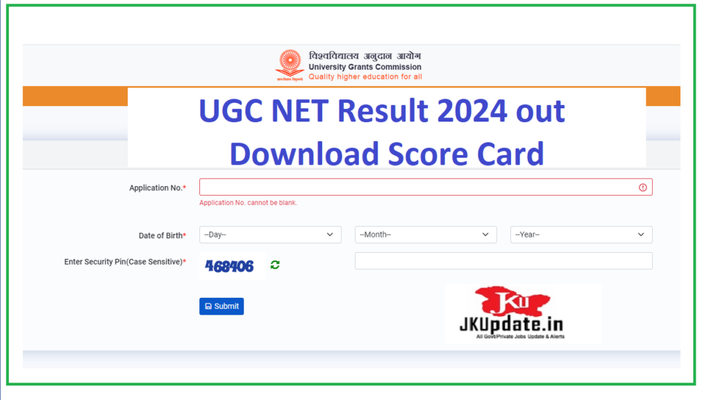 UGC NET Result 2024 out ugcnet.nta.nic.in Download Score Card - JKUpdate.in