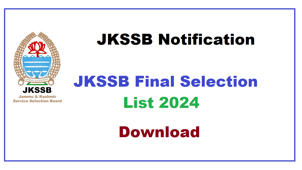 JKSSB Final Selection List of JE Civil - JKUpdate.in