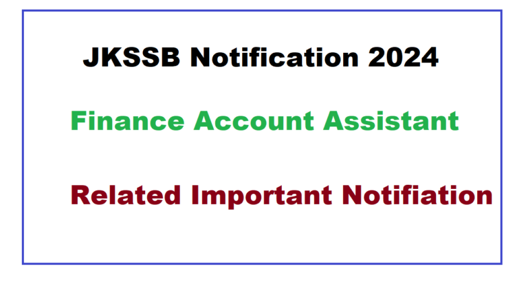 JKSSB Released Important Notification 2024 - JKUpdate.in