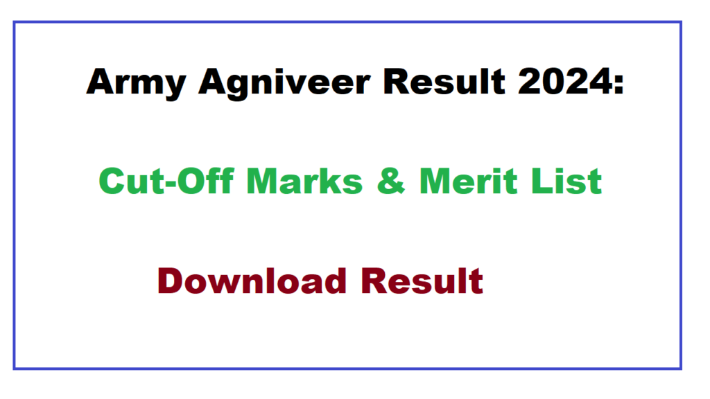 Army Agniveer Result 2024: Check Cut-Off Marks & Merit List - JKUpdate.in
